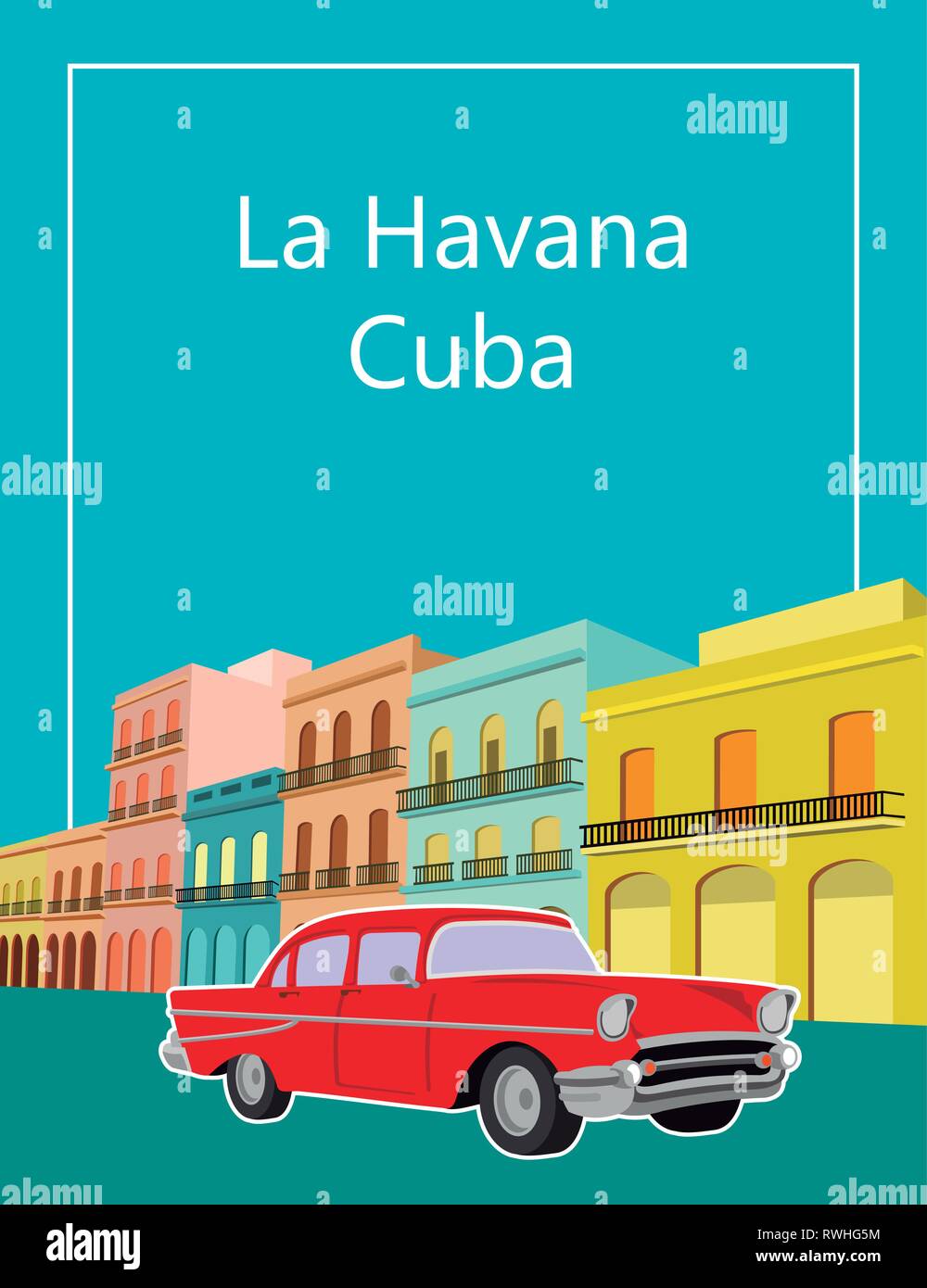 Havana cuba car street Stock Vector Images - Alamy