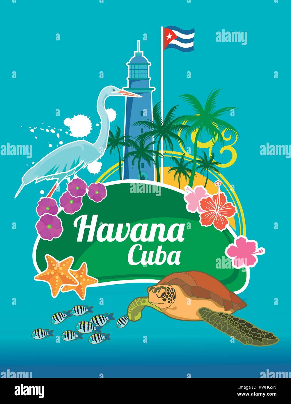 Cuba havana vacation travel Stock Vector Images - Alamy