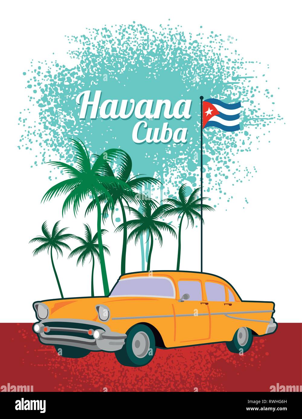 Havana beach car Stock Vector Images - Alamy