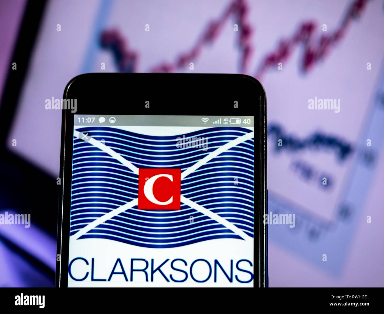 Clarkson plc company logo seen displayed on smart phone Stock Photo - Alamy