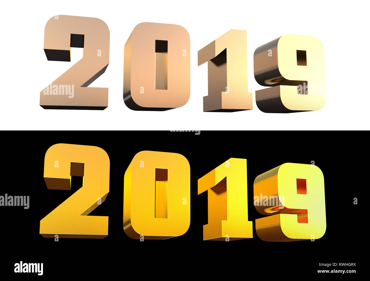 2019 bold letters d illustration Stock Photo - Alamy