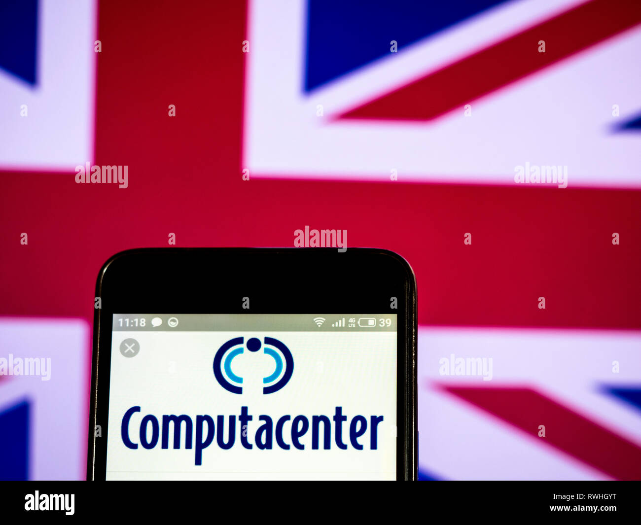 Computacenter plc company logo seen displayed on smart phone Stock ...