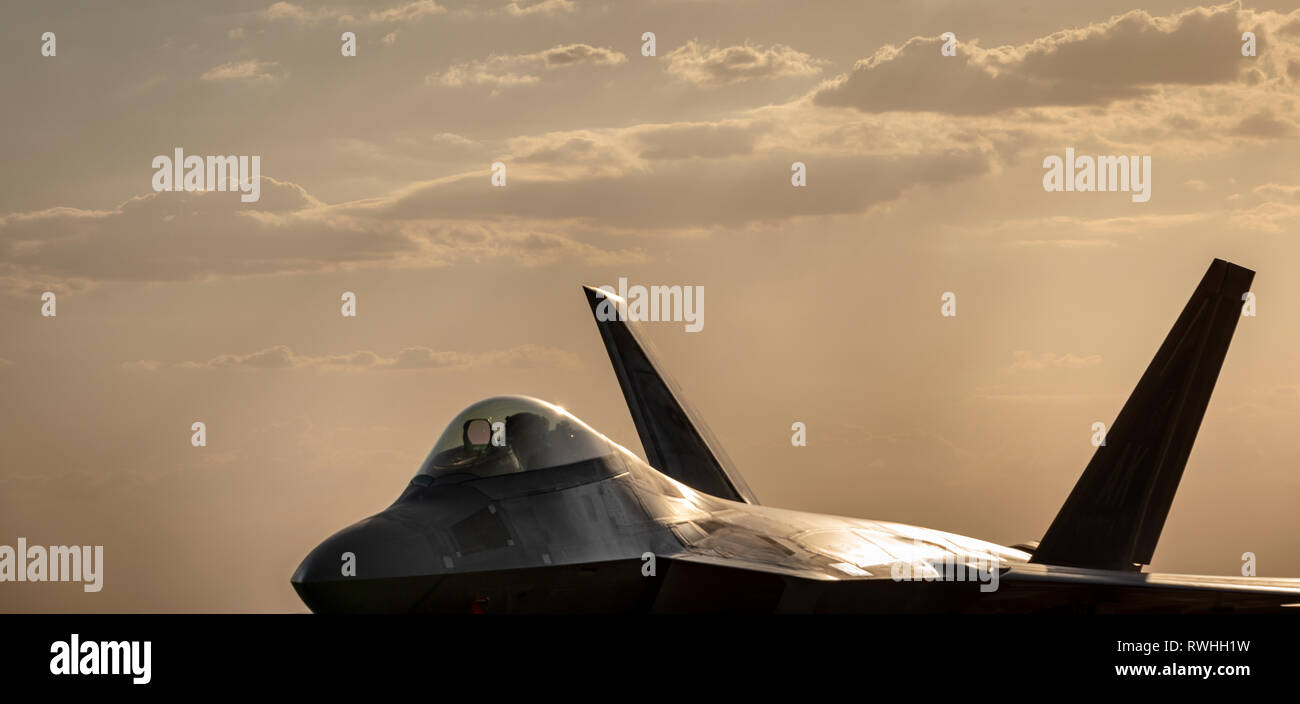 Front end of the F-22 Raptor, US Air Force stealth fighter Stock Photo ...