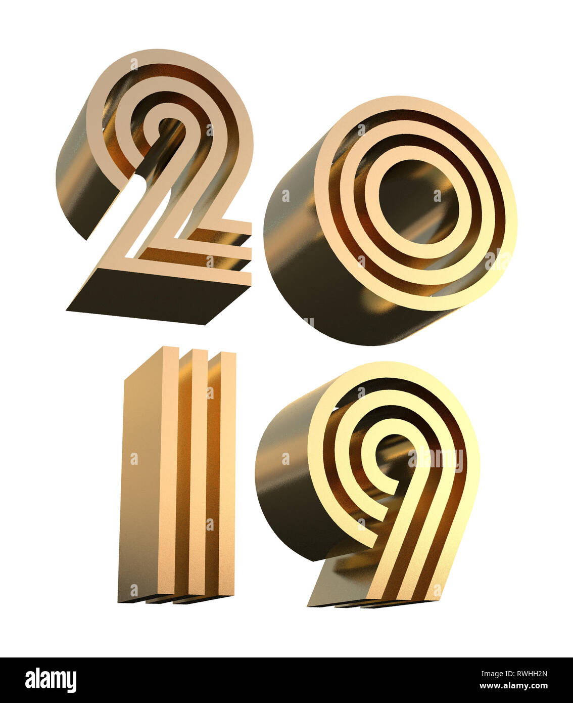 2019 bold letters d illustration Stock Photo - Alamy