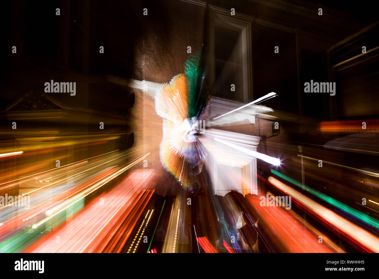 Zoom burst shot at Piccadilly Circus, London Stock Photo - Alamy