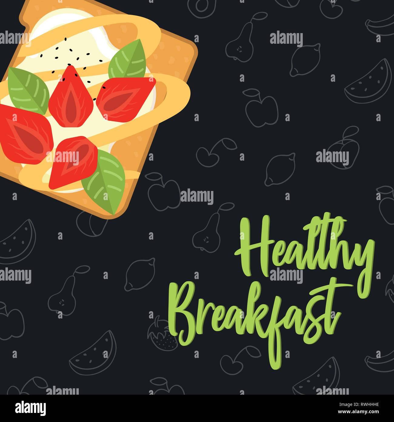 Menu concept for restaurant and cafe. Breakfast menu template. Healthy ...