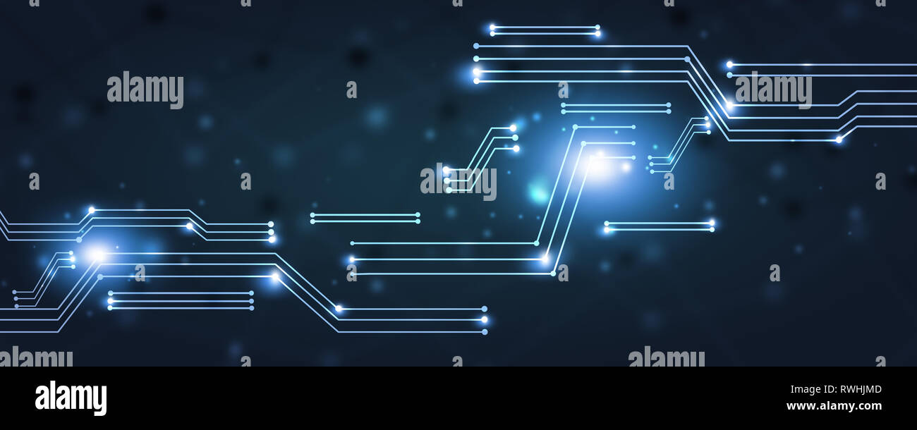 network concept web connections technology blue banner Stock Photo - Alamy