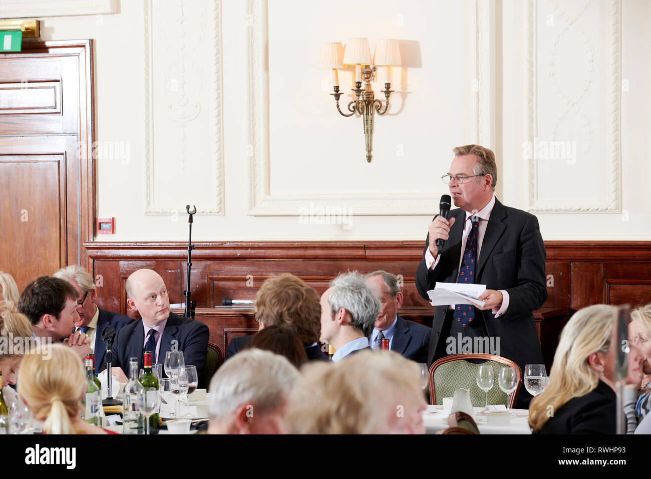George Courtauld at the Oldie Literary Lunch 05/03/19 Stock Photo - Alamy
