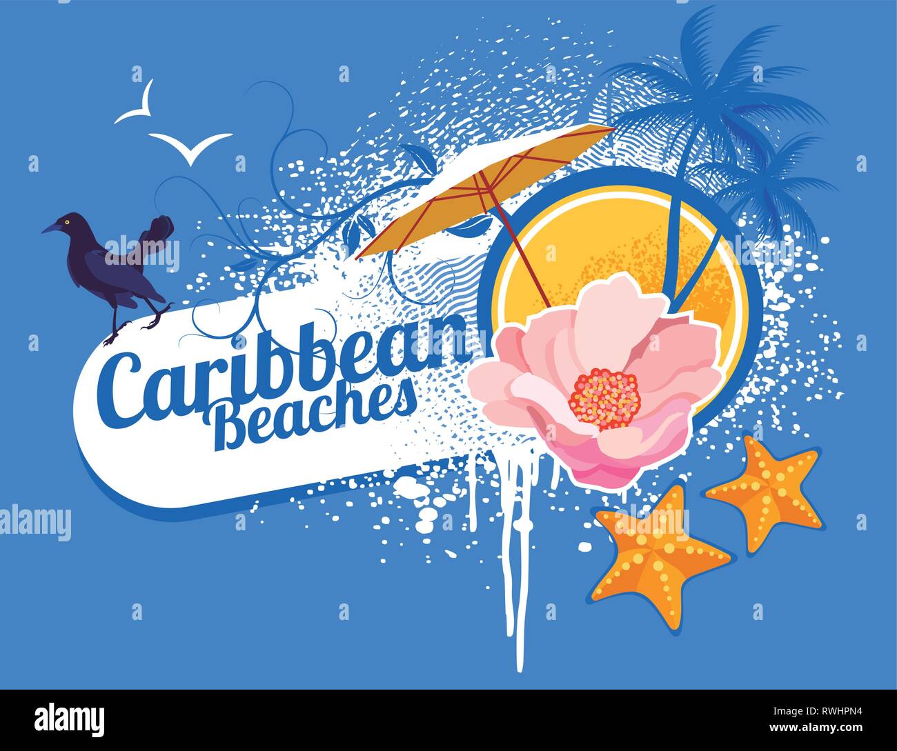 Beautiful sunset beaches Stock Vector Images - Alamy