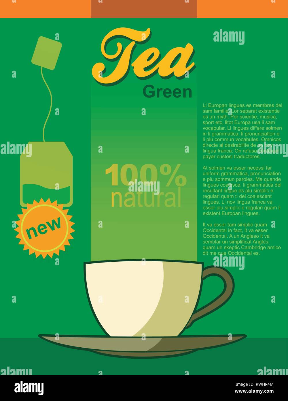 Green tea plant black background Stock Vector Images - Alamy