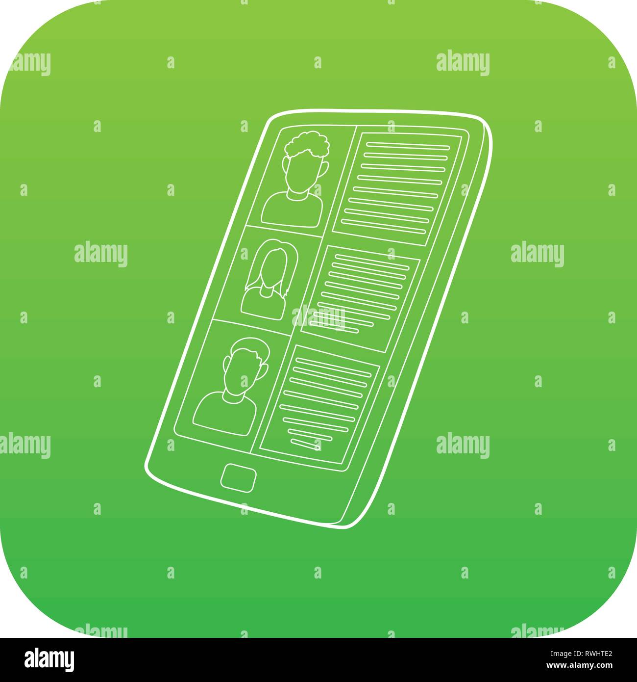 Resumes on the tablet screen icon green vector Stock Vector Image & Art ...