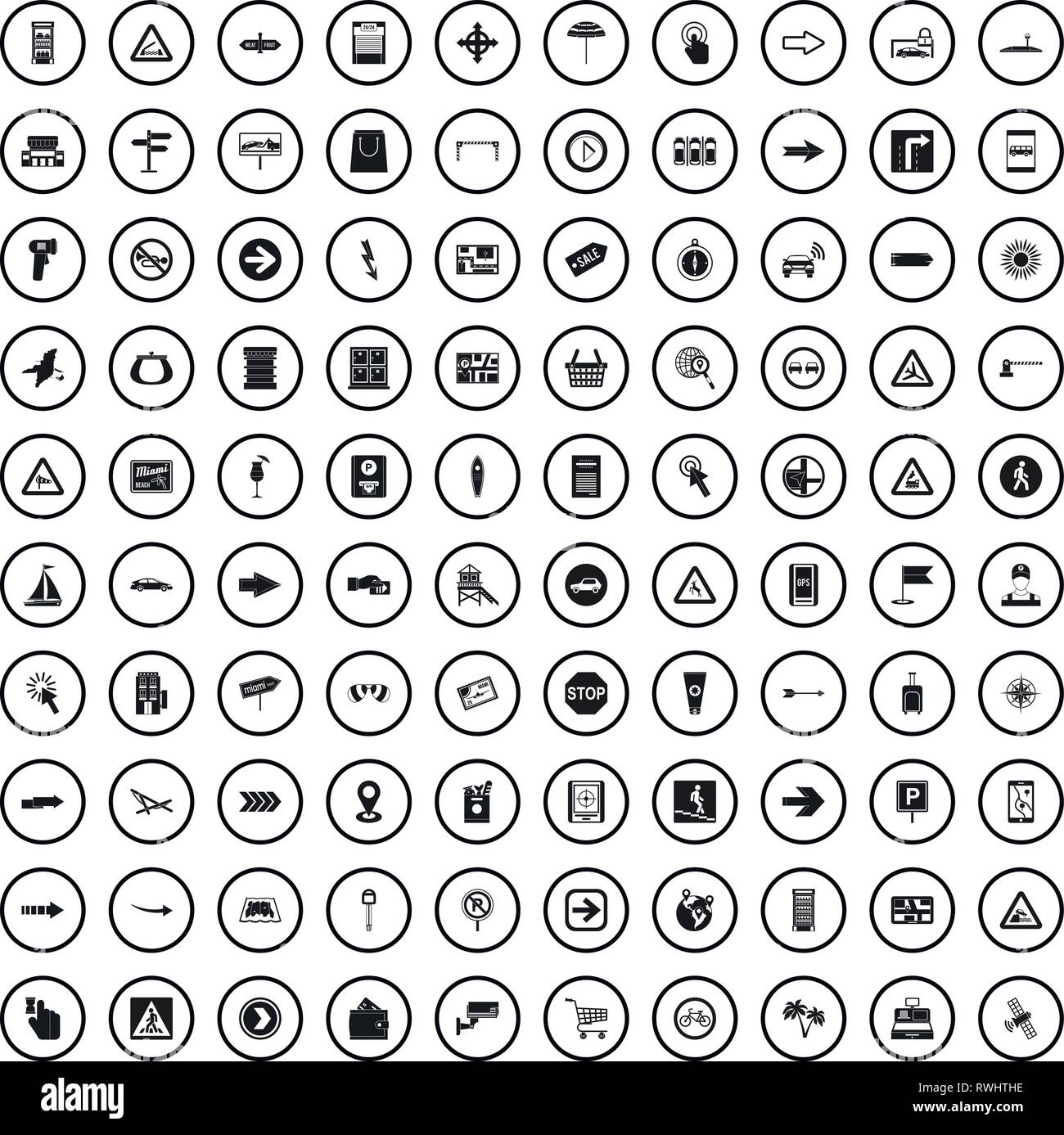 100 pointers icons set, simple style Stock Vector Image & Art - Alamy