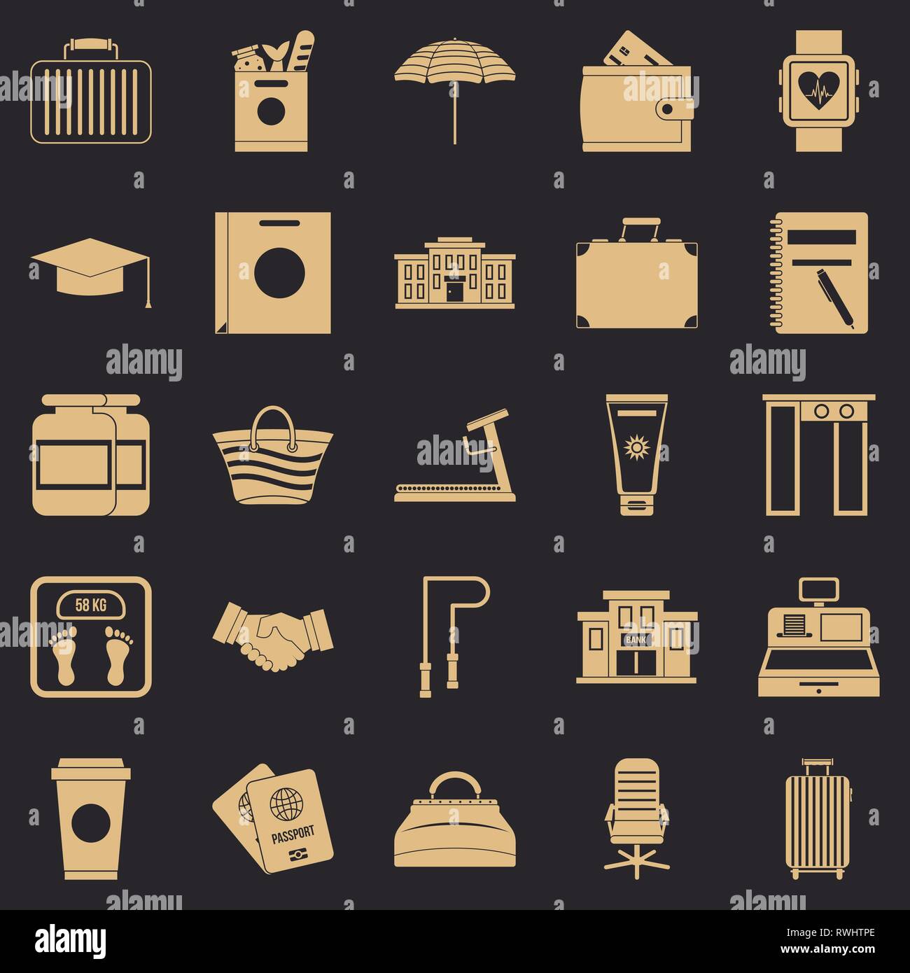Suitcase icons set, simple style Stock Vector Image & Art - Alamy