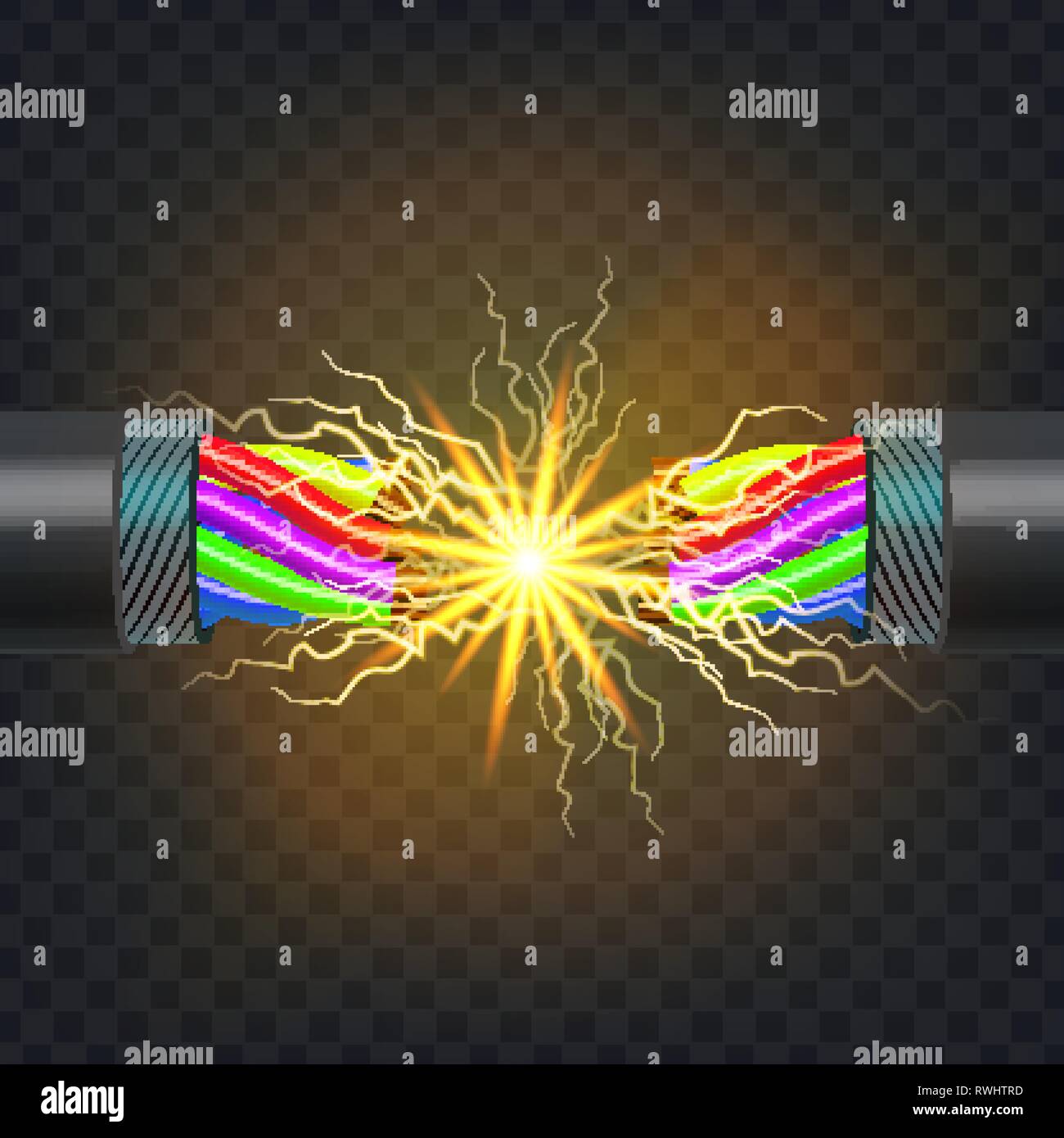 Ethernet cable cross section Stock Vector Images - Alamy