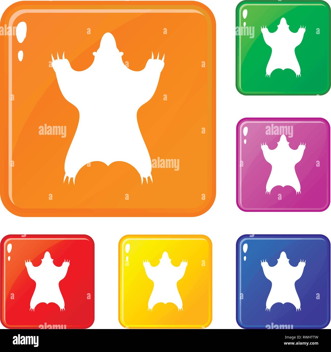 Bear skin icons set vector color Stock Vector Image & Art - Alamy