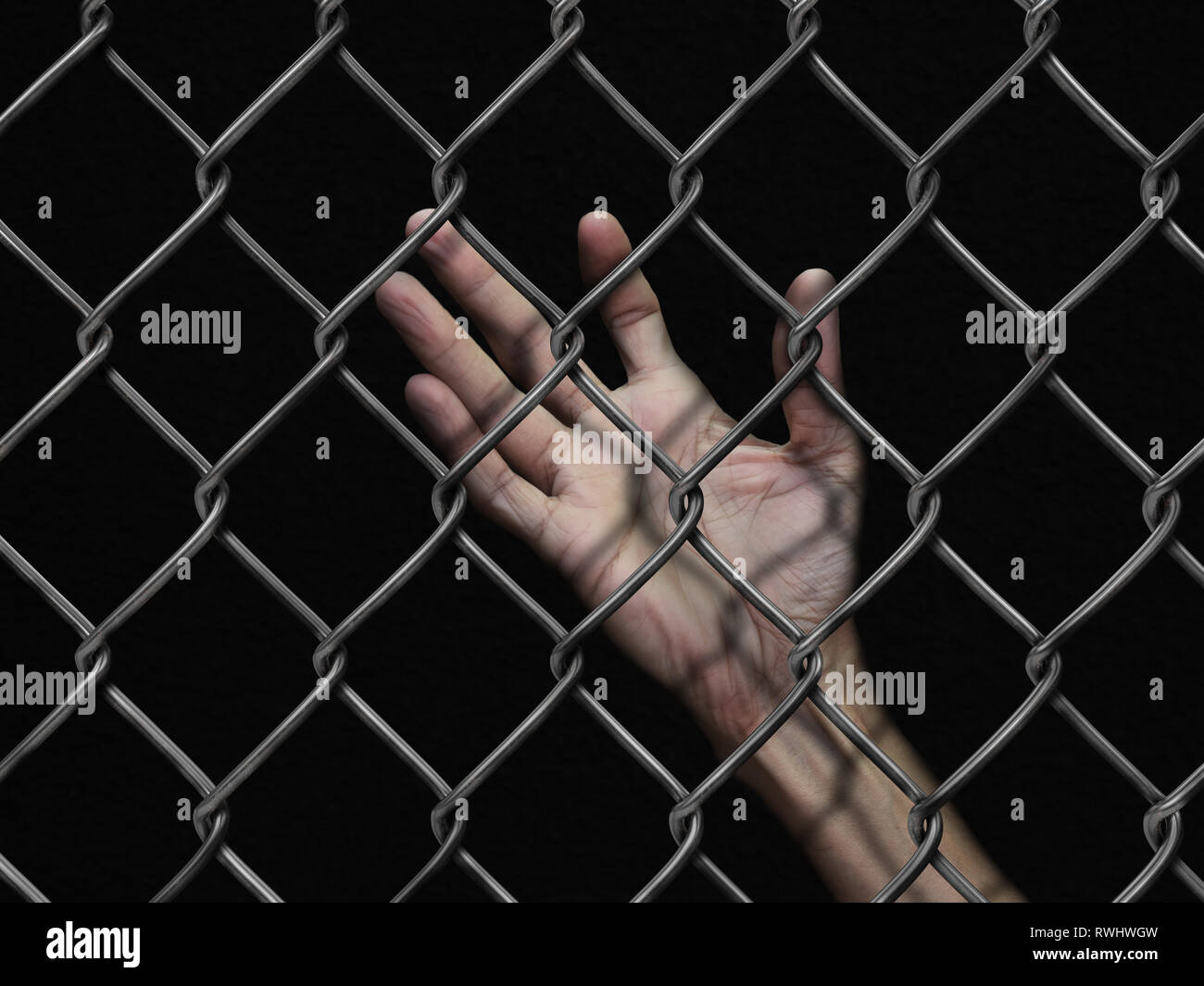 Hand behind barbed wire hi-res stock photography and images - Alamy