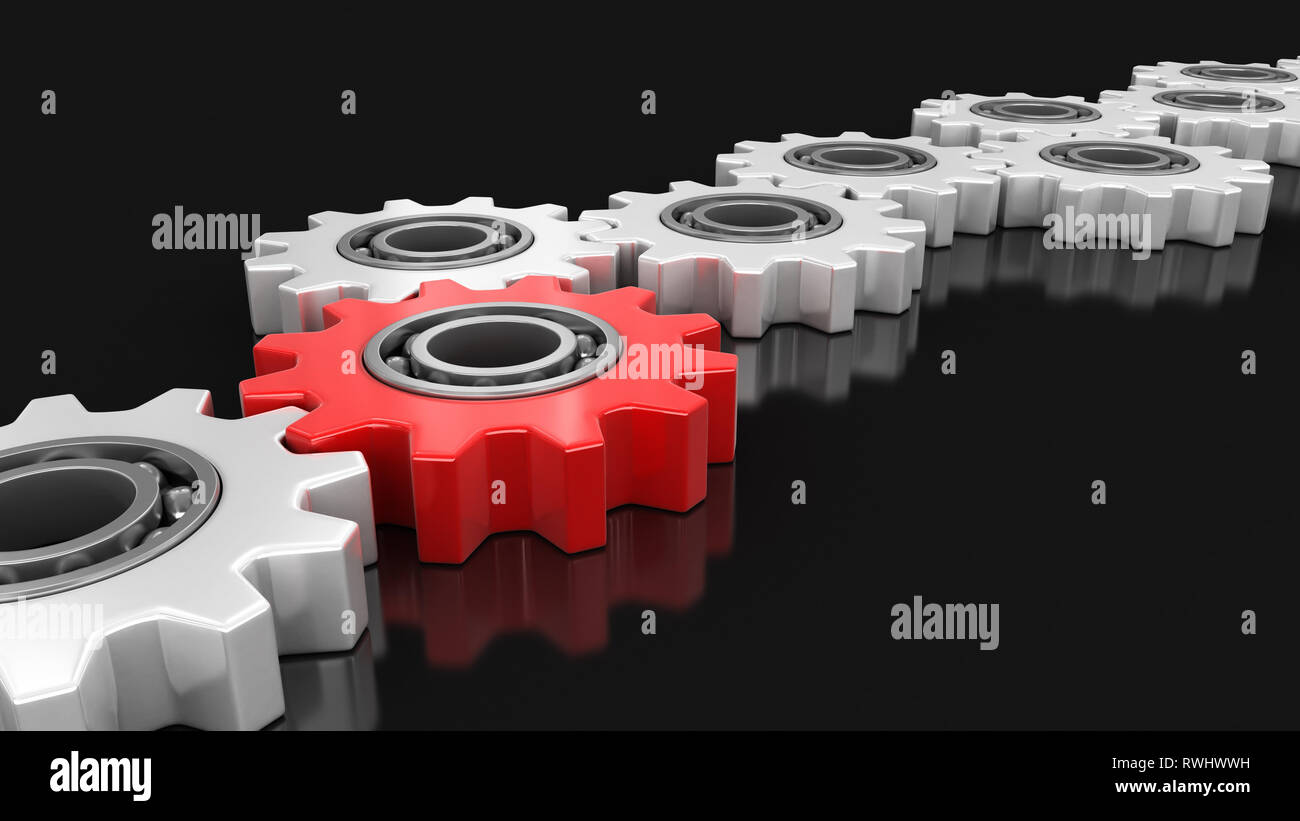 Red and silver gears. Image with clipping path Stock Photo - Alamy