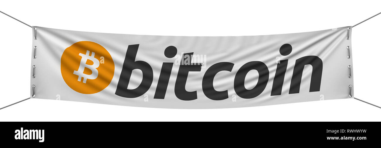 Bitcoin banner. Image with clipping path Stock Photo - Alamy