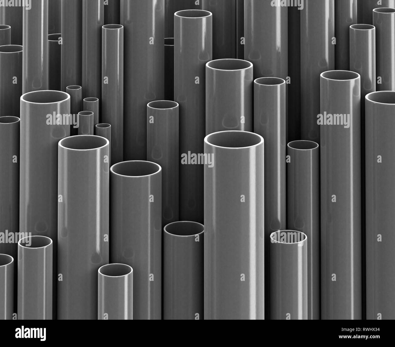Plastic pipes of grey color Stock Photo - Alamy