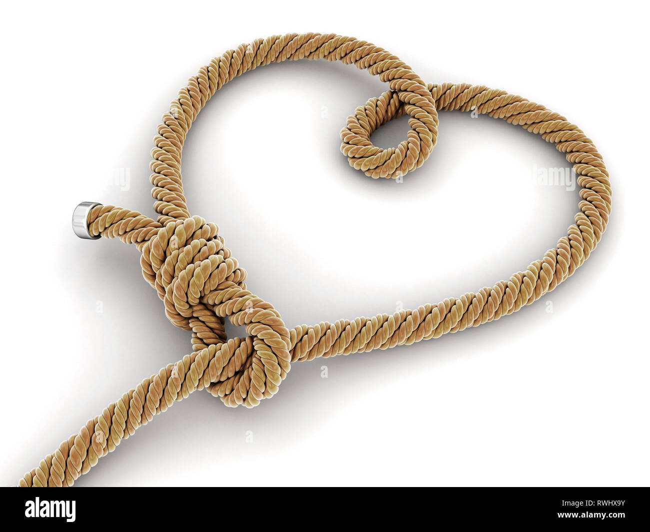 Heart shape from rope. Image with clipping path Stock Photo - Alamy