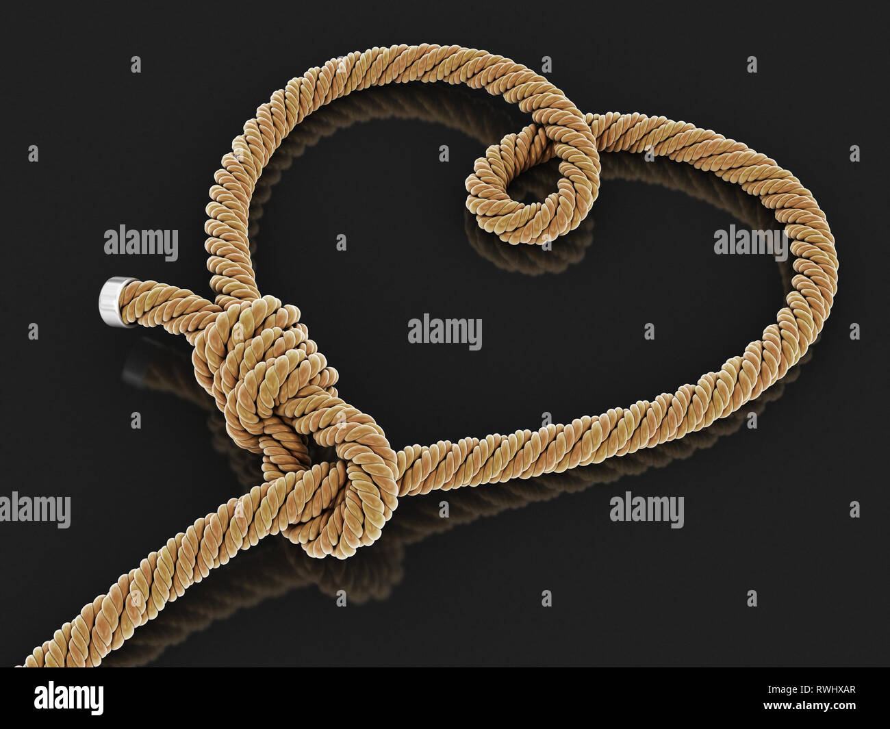 Heart shape from rope. Image with clipping path Stock Photo - Alamy