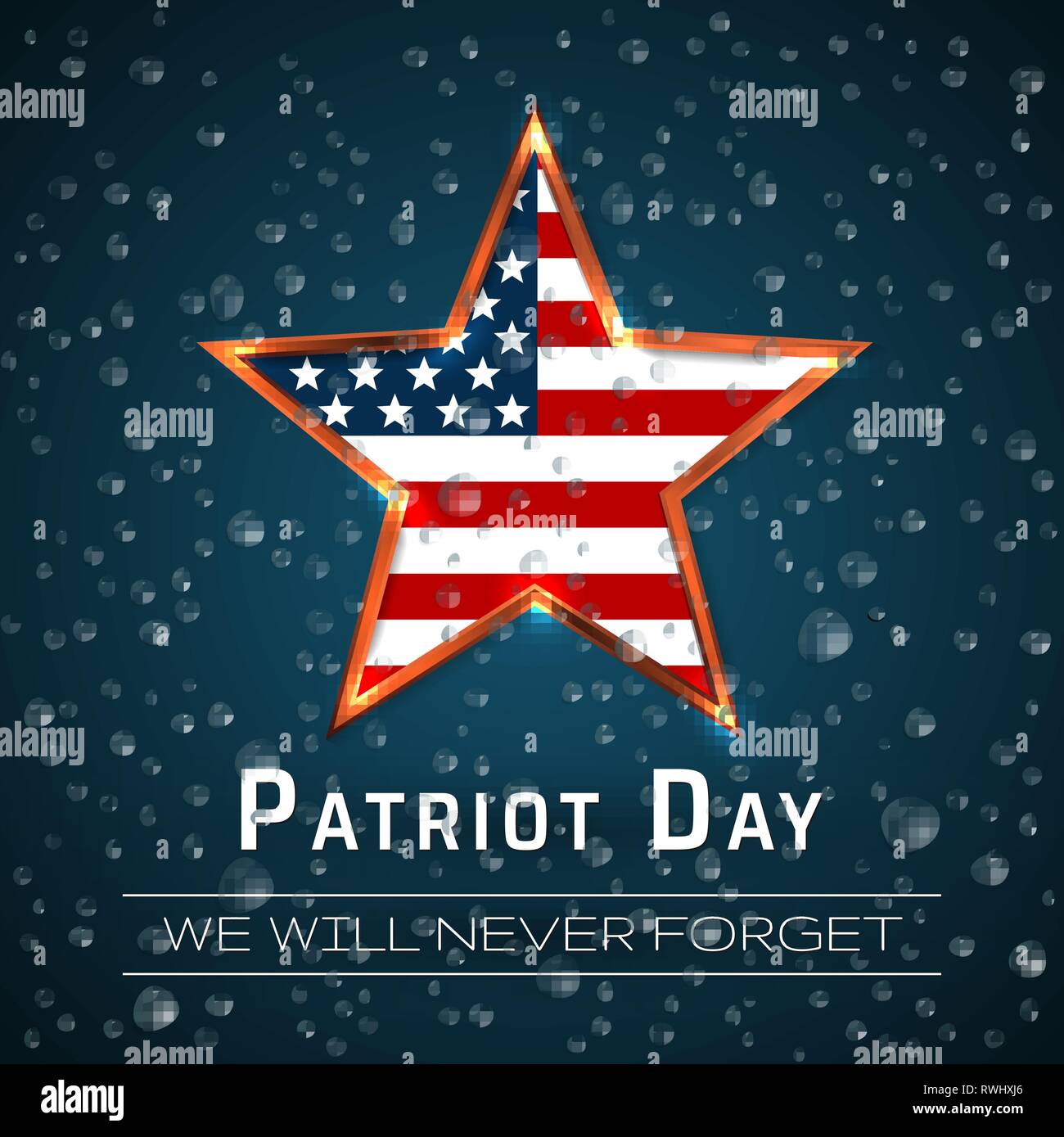 Patriot Day 9.11 digital sign with star onthe raindrop background ...