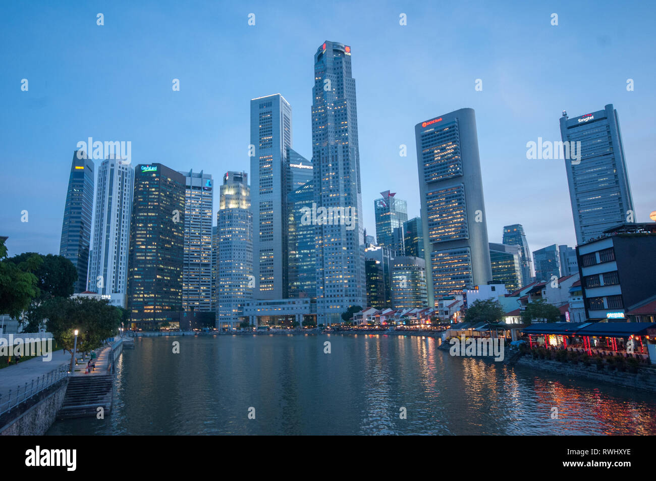 Asia, Singapore, Boat Quay Stock Photo - Alamy
