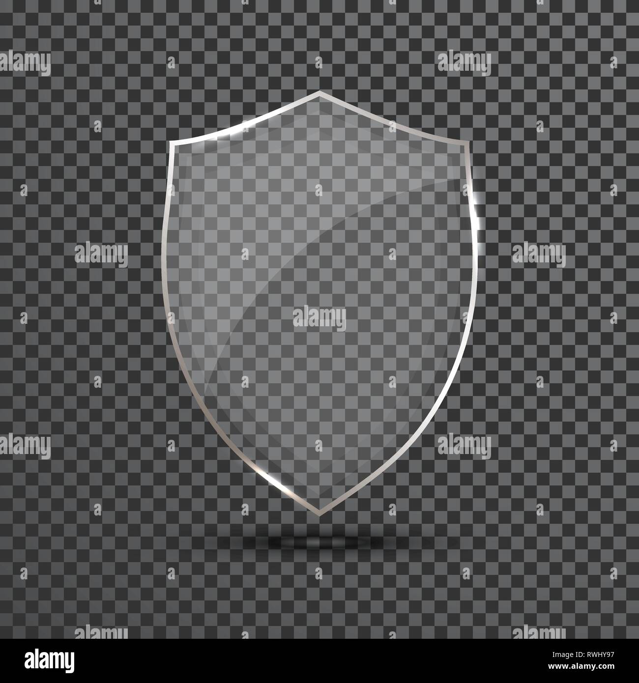 Transparent Shield. Safety Glass Badge Icon. Privacy Guard Banner ...