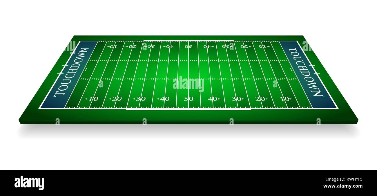detailed illustration of an American Football fields with perspective ...