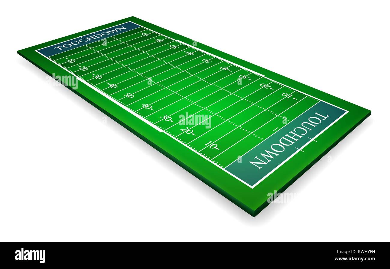 detailed illustration of an American Football fields with perspective ...