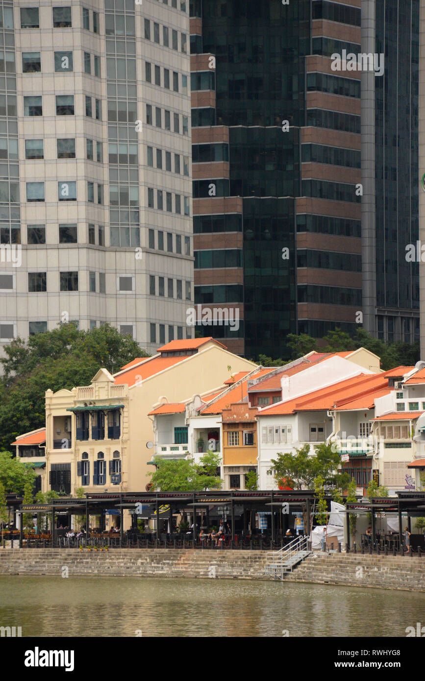 Asia, Singapore, Boat Quay Stock Photo - Alamy