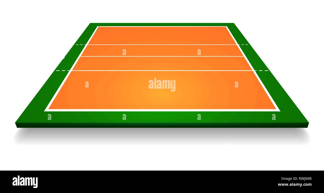 An illustration of an aerial view with perspective volleyball court ...