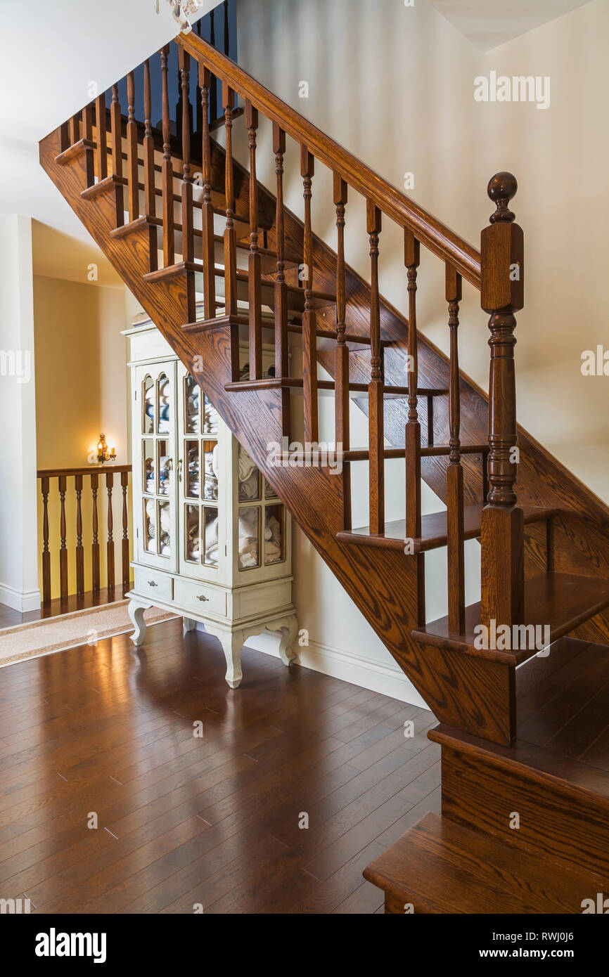 Wooden Staircase With Glass Design
