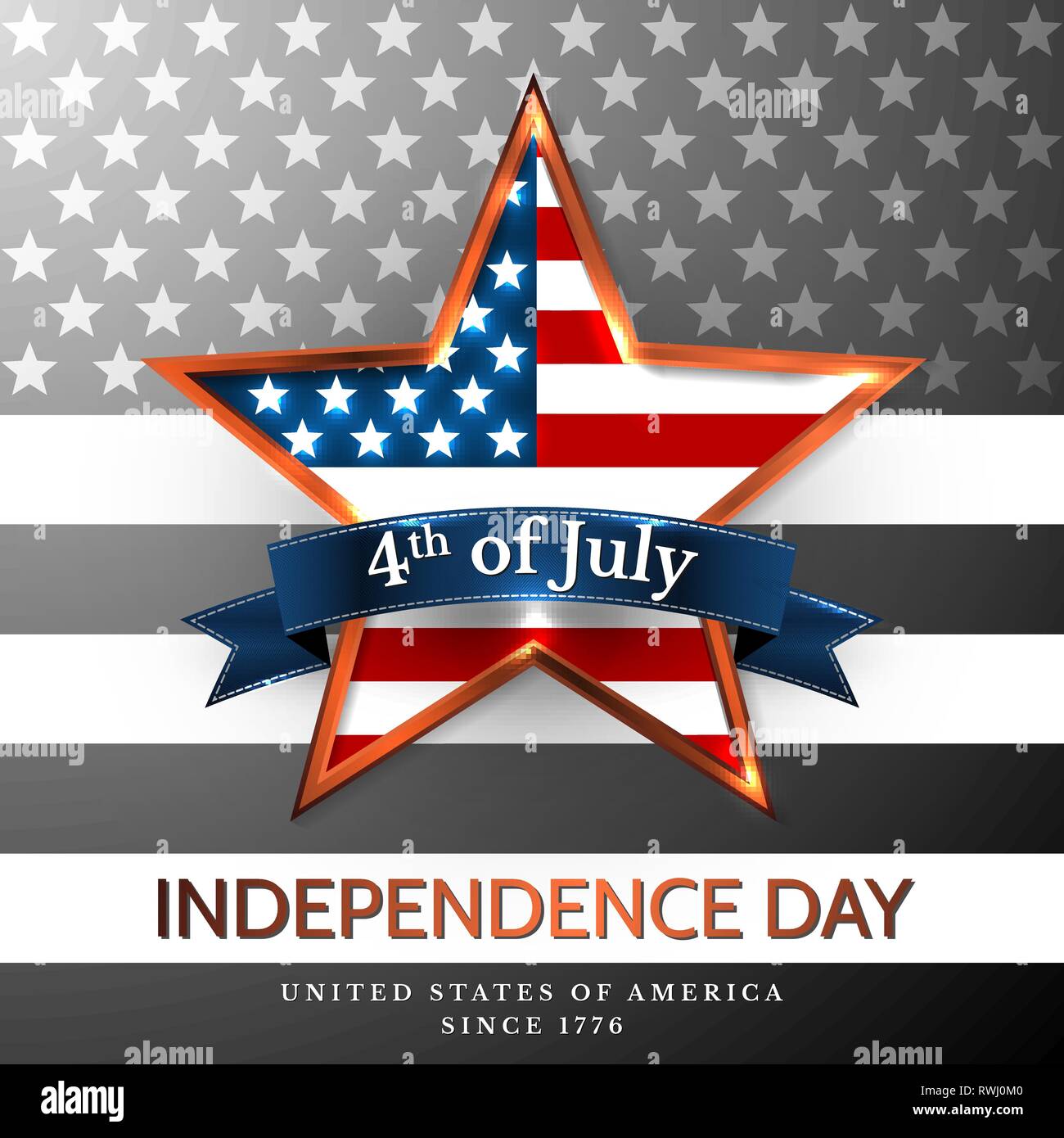 4 th july usa star, independence day. Vector illustration Stock Vector ...