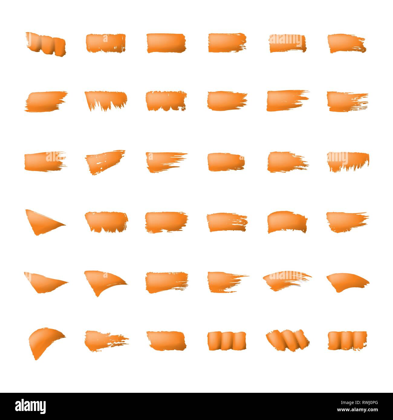 Brush stroke of orange paint on white background Stock Vector Image ...