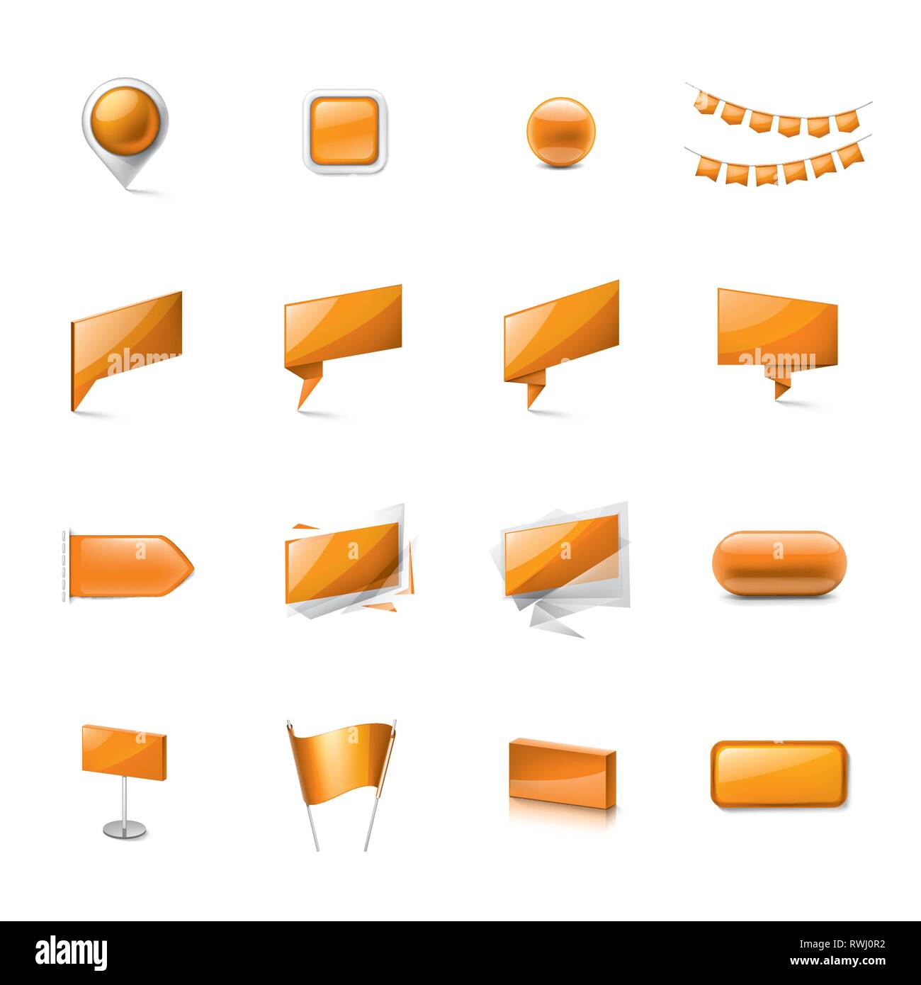 orange sticker on white background. Vector illustration Stock Vector ...