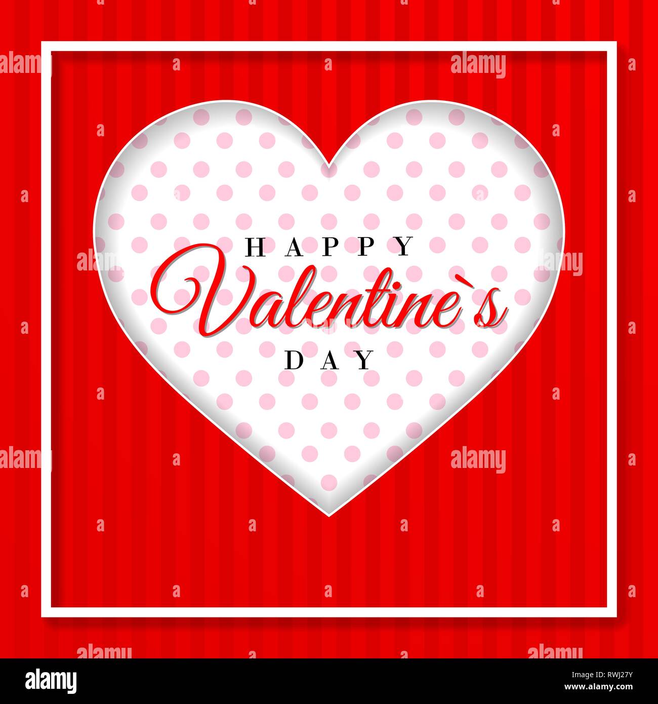 Retro Valentine card with hearts. Greeting card, poster, banner ...