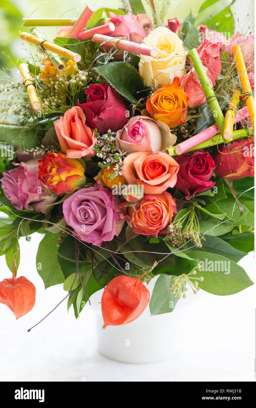 Bunch of multi coloured roses hi-res stock photography and images - Alamy