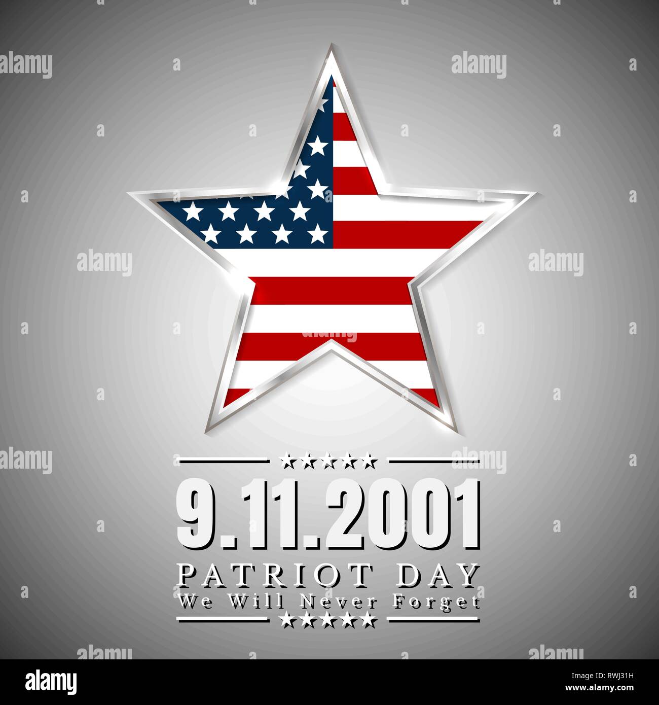 Patriot Day of USA with star in national flag colors american flag ...