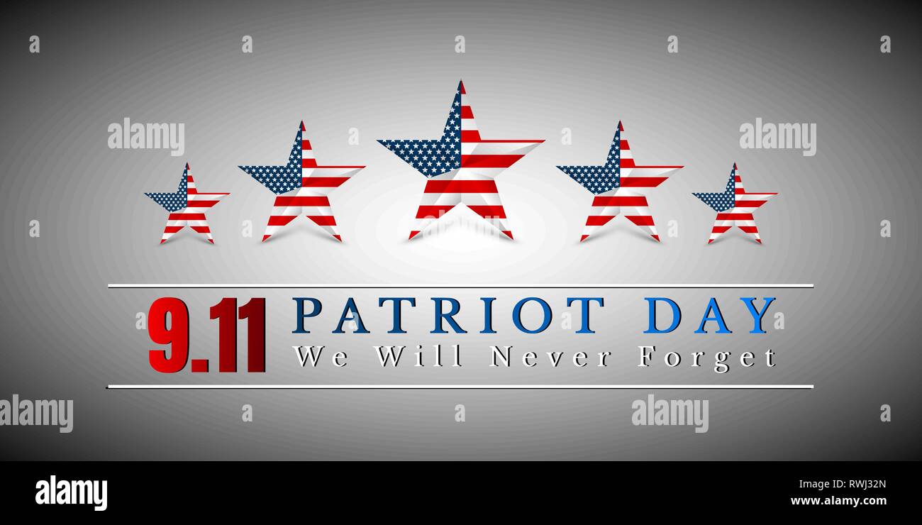 Patriot Day of USA with star in national flag colors american flag ...