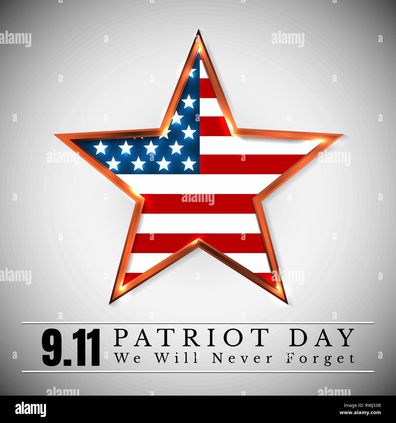 Patriot Day of USA with star in national flag colors american flag ...