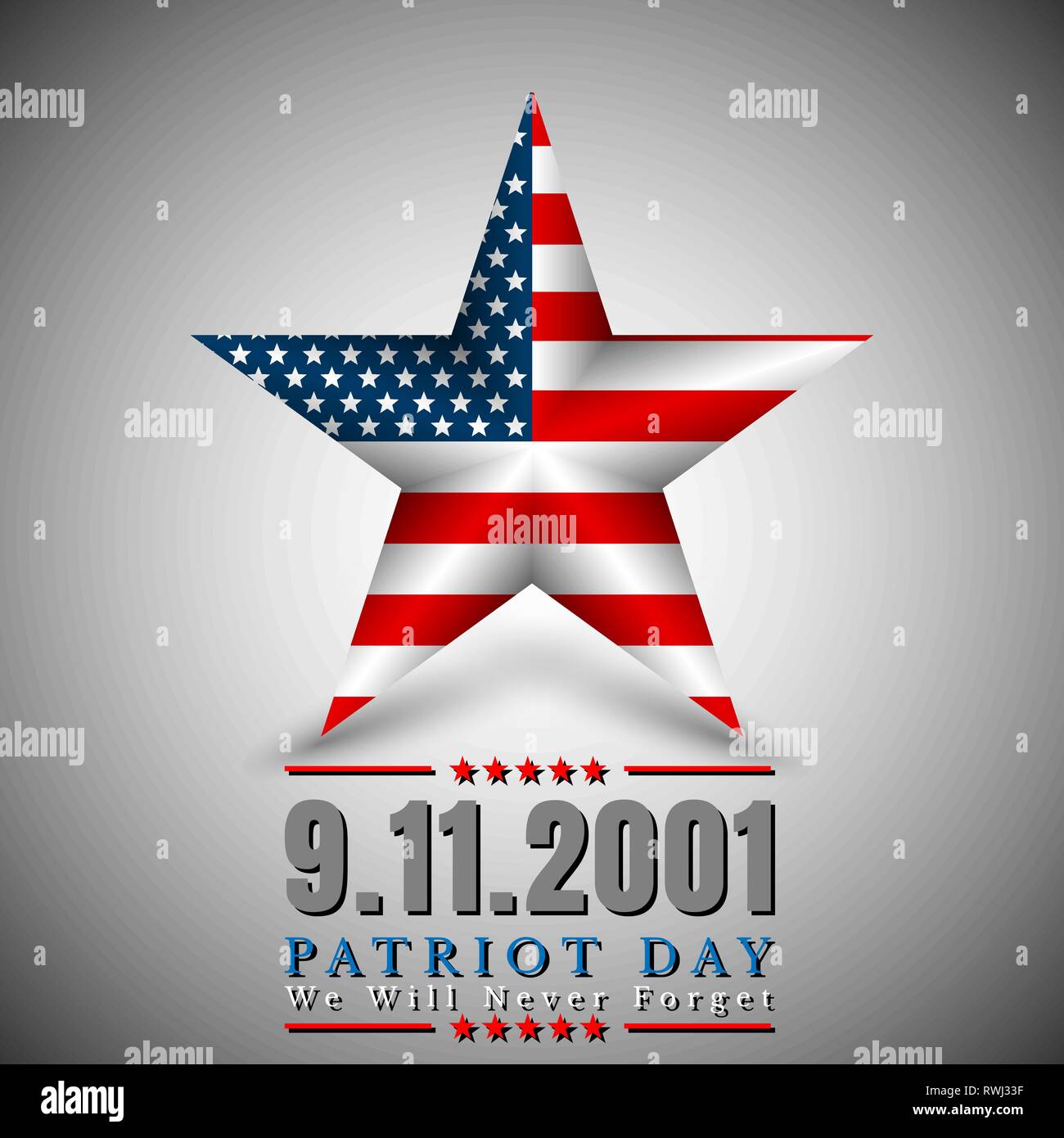 Patriot Day of USA with star in national flag colors american flag ...