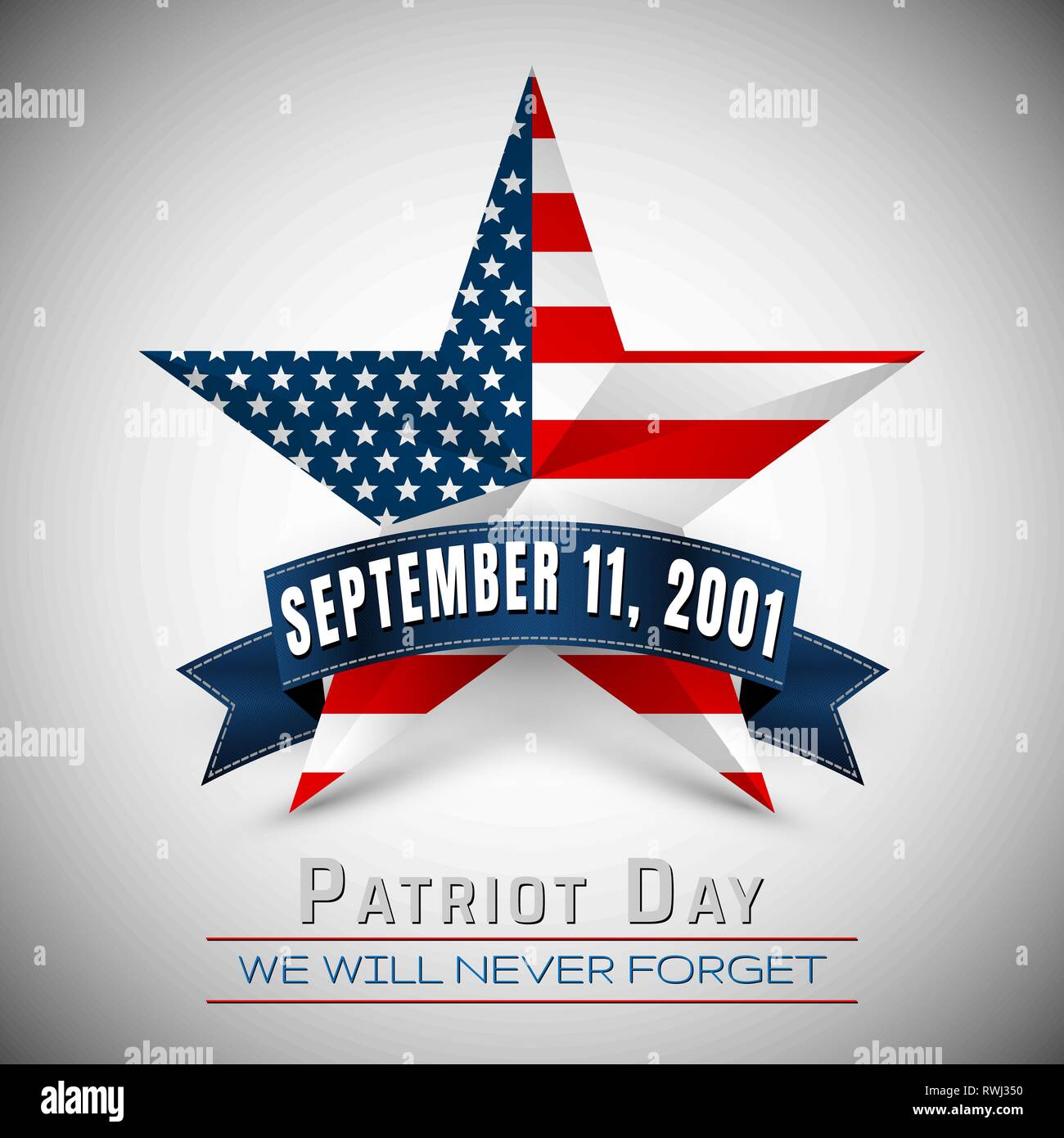 Patriot Day of USA with star in national flag colors american flag ...