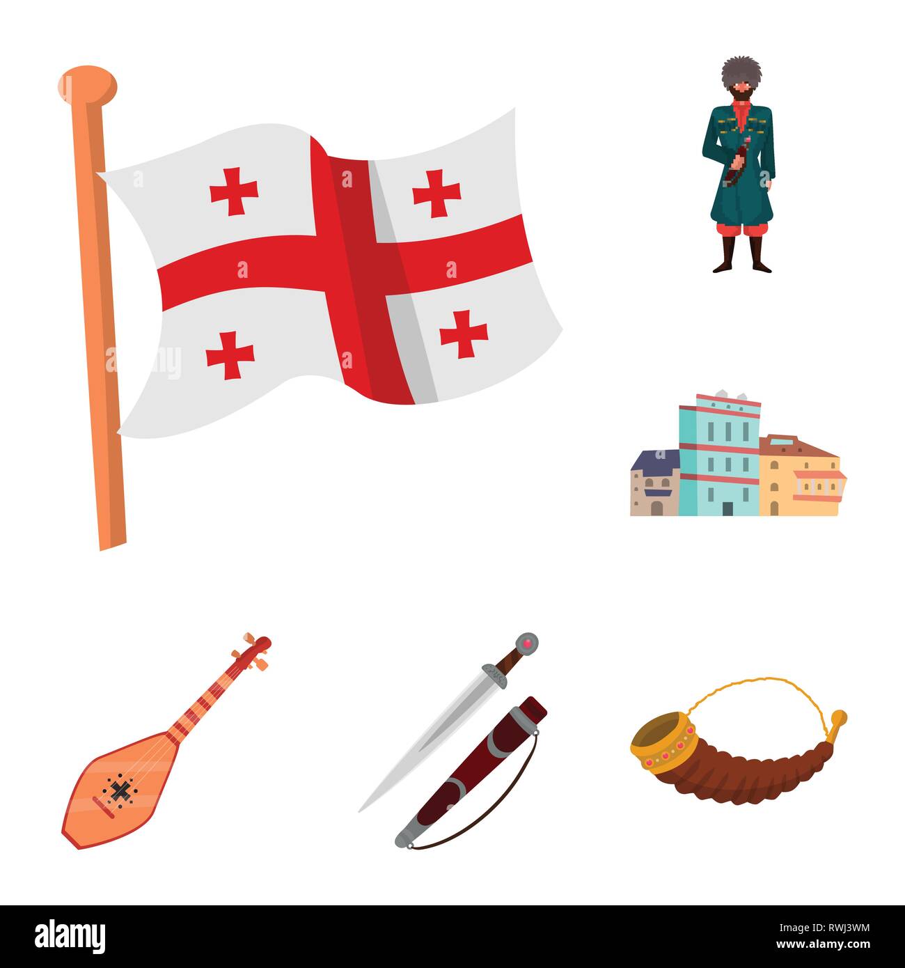 Vector design of Caucasus and traditions sign. Collection of Caucasus ...