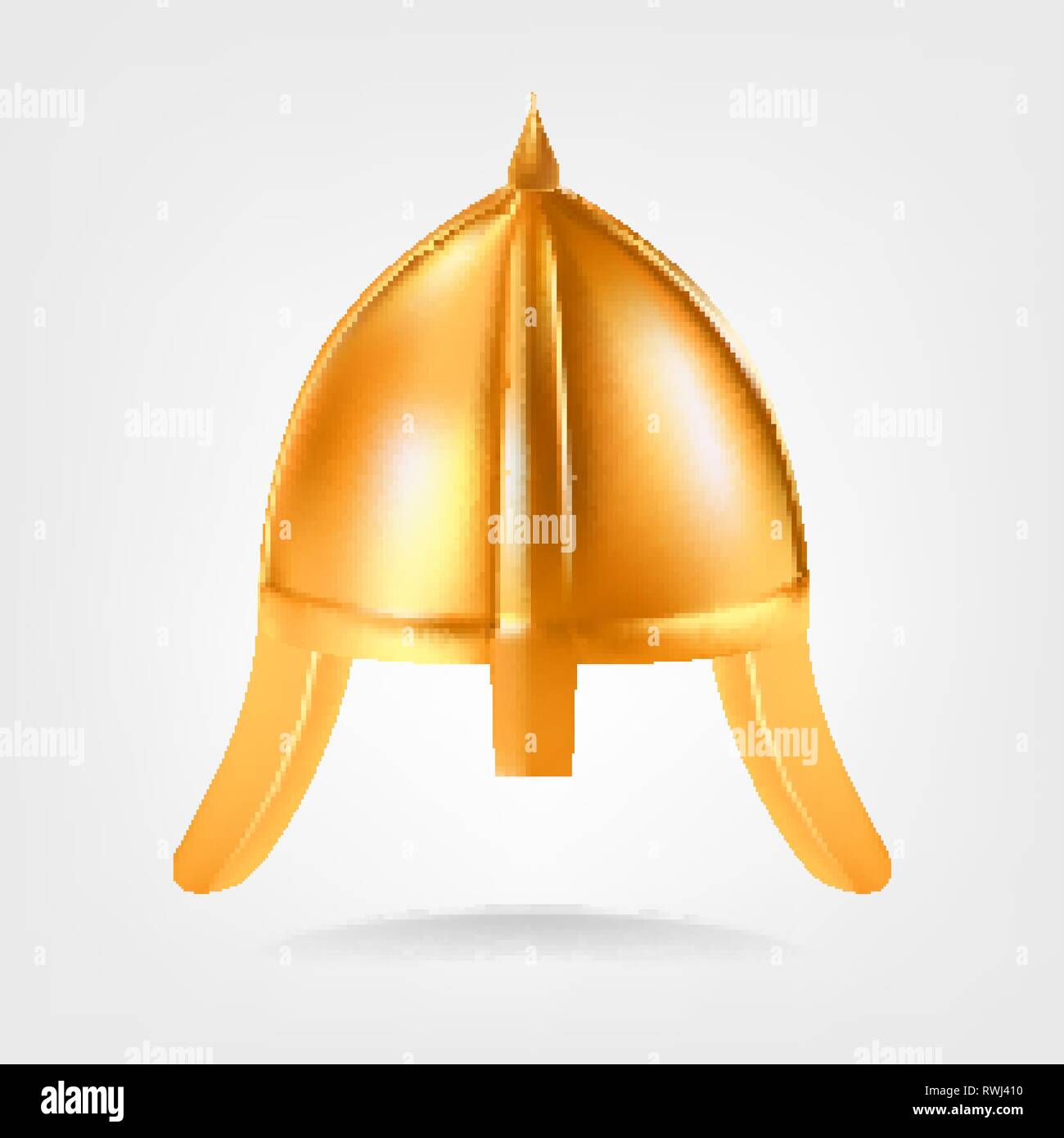 Gold Helmet Vector. Golden King Royal Helmet. Monarchy Power. Isolated ...