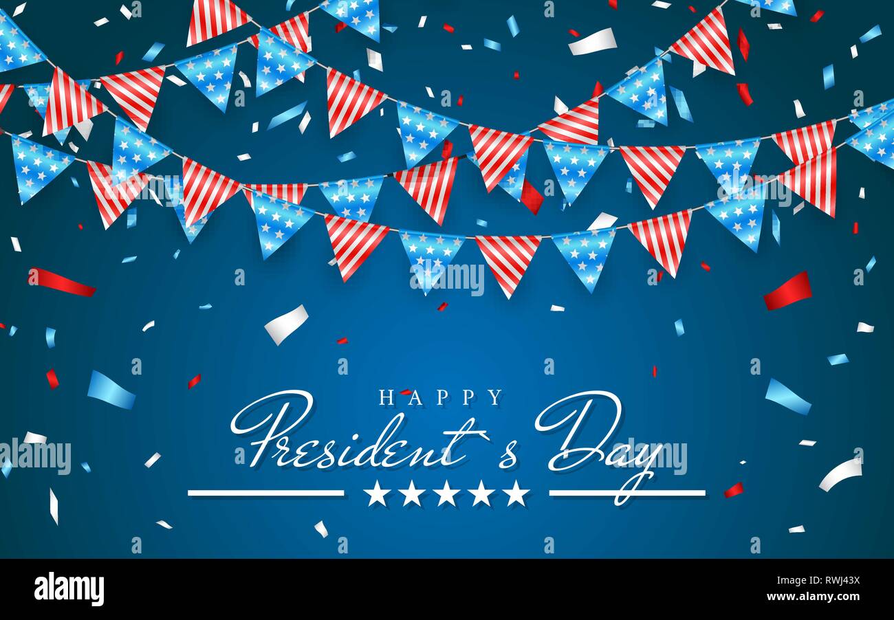 Illustration Patriotic Background with Bunting Flags for Happy ...