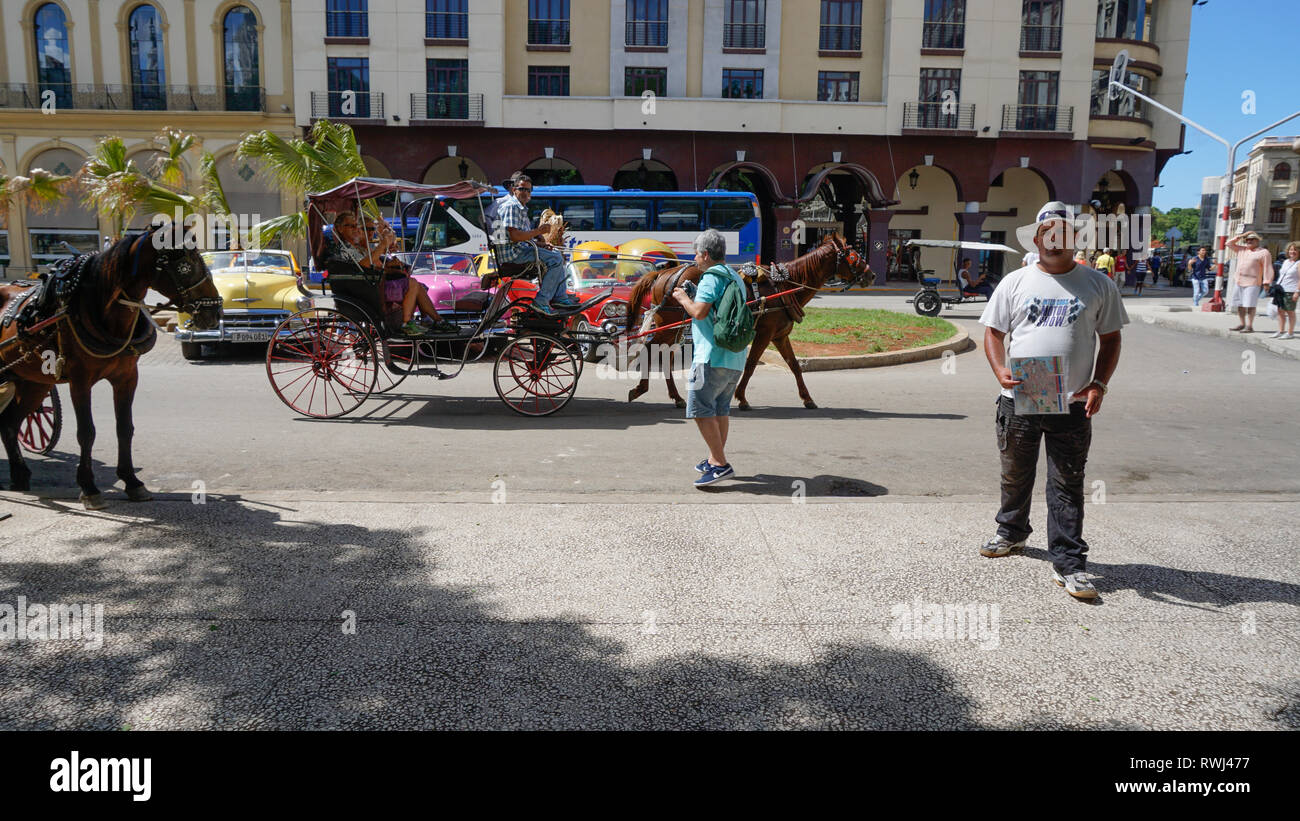 The carriages were always waitings and ready to pick up tourists Stock ...