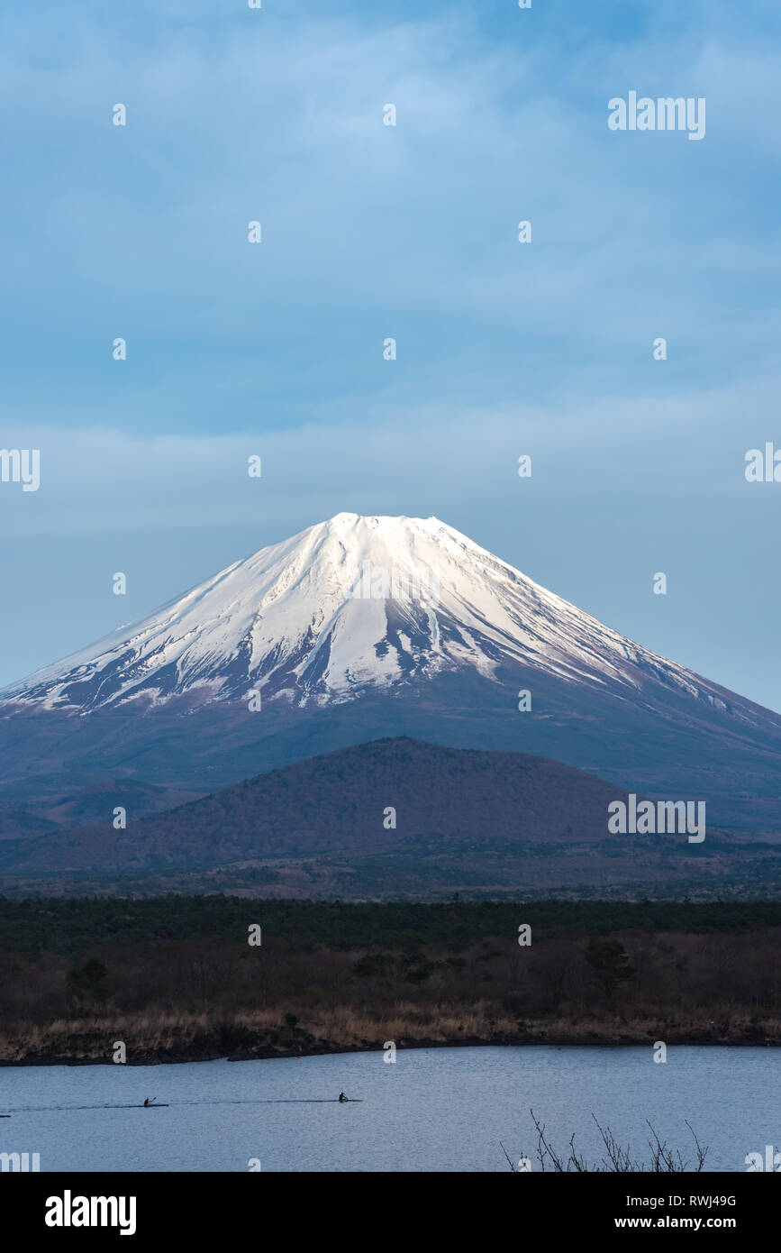 Mount Fuji or Mt. Fuji, the World Heritage, view at Lake Shoji ...