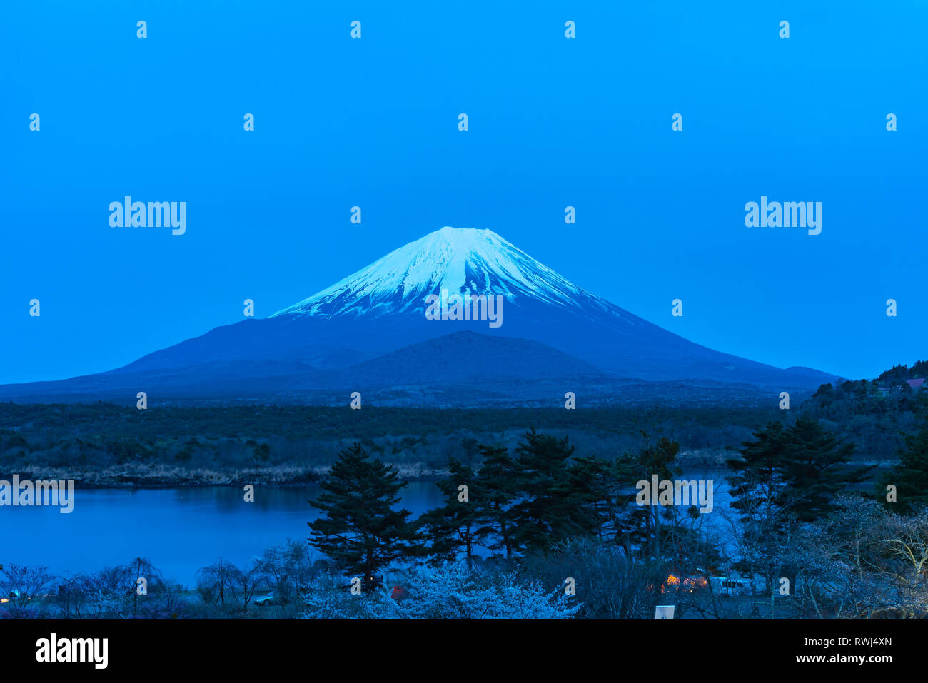 Mount Fuji or Mt. Fuji, the World Heritage, view at Lake Shoji ...