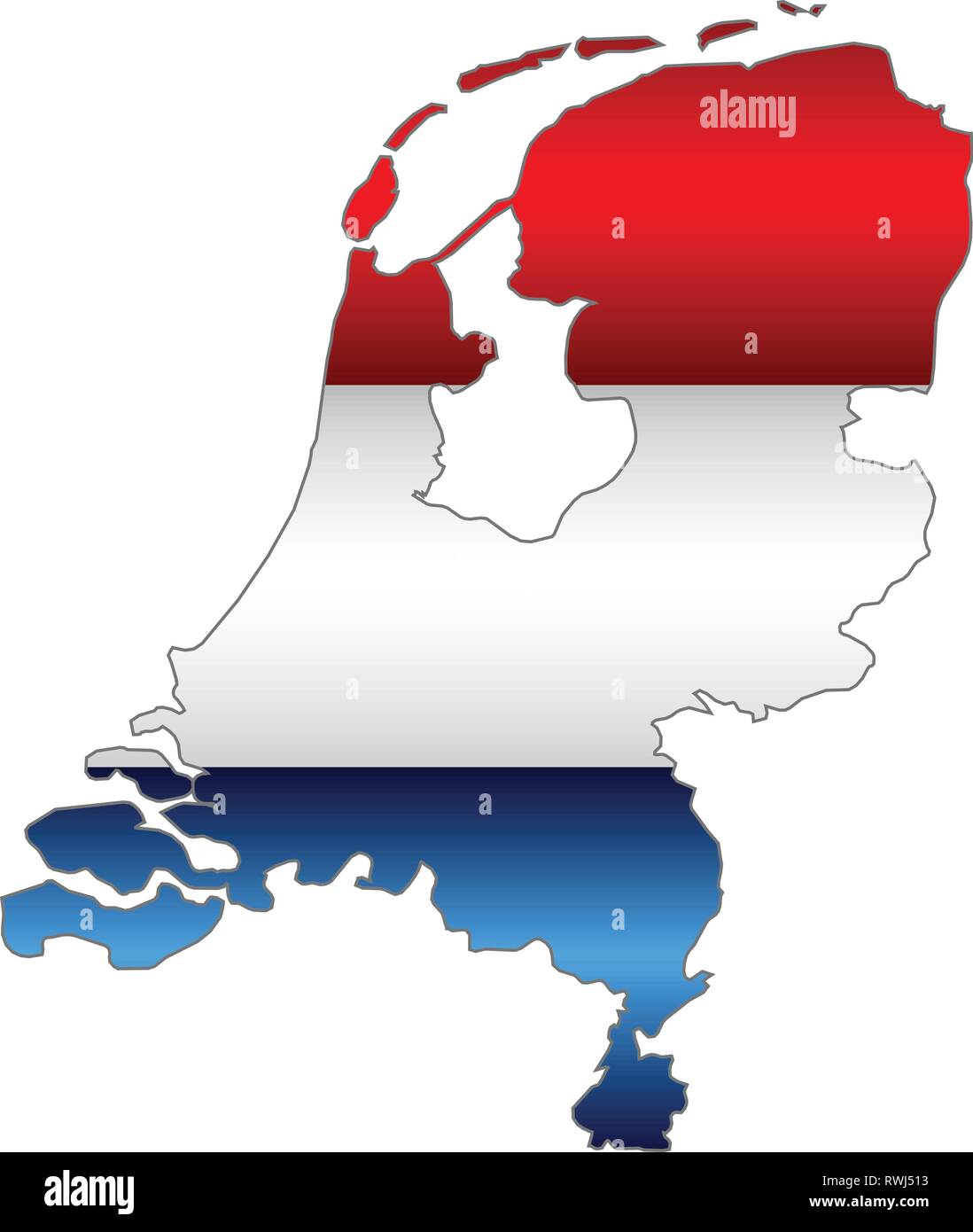 Shiny map of the Netherlands - Illustration, Three Dimensional Map of ...